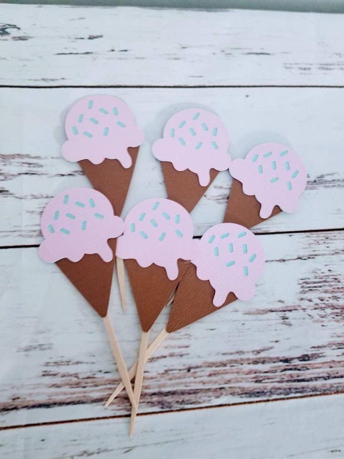 Ice Cream Cupcake Toppers/ Ice Cream Party/cupcake Toppers/ice - Etsy