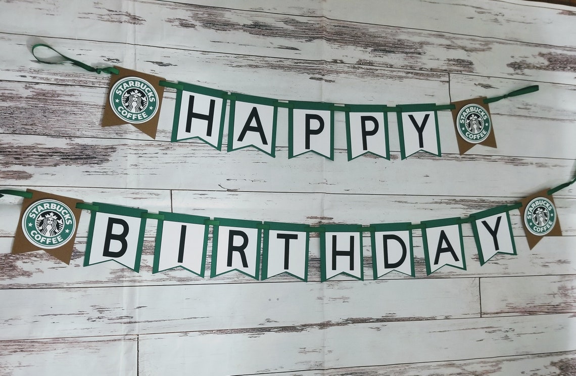 Starbucks Birthday Banner/starbucks Birthday Party/starbucks - Etsy