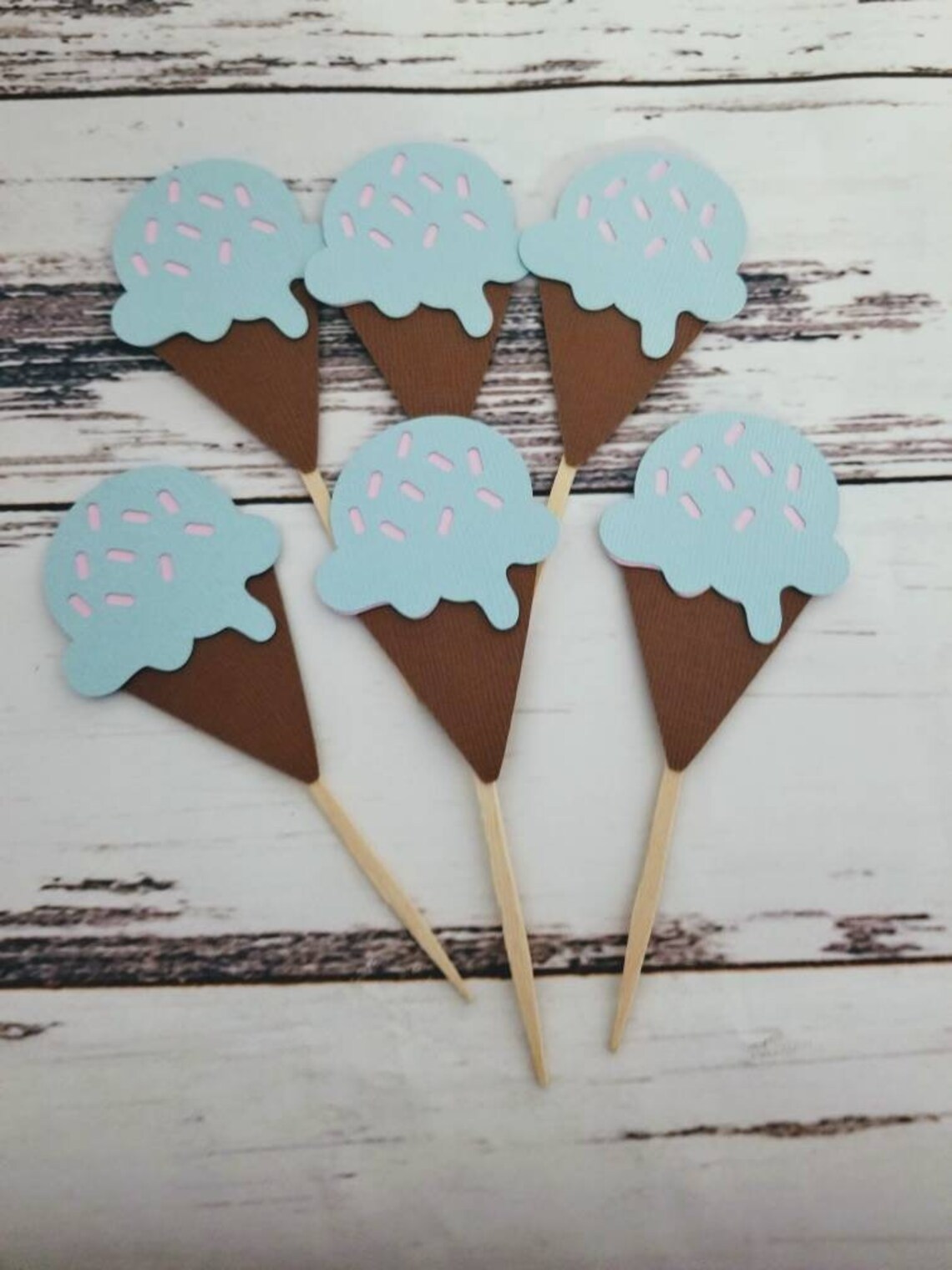 Ice Cream Cupcake Toppers/ Ice Cream Party/cupcake Toppers/ice - Etsy