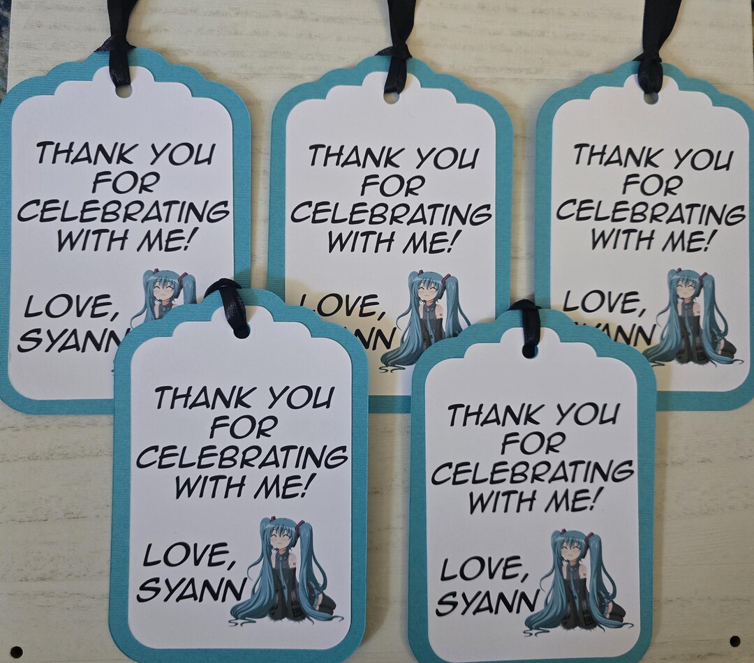Set of 8 Personalized Hatsune Miku Vocaloid Favor Tags /vocaloid ...