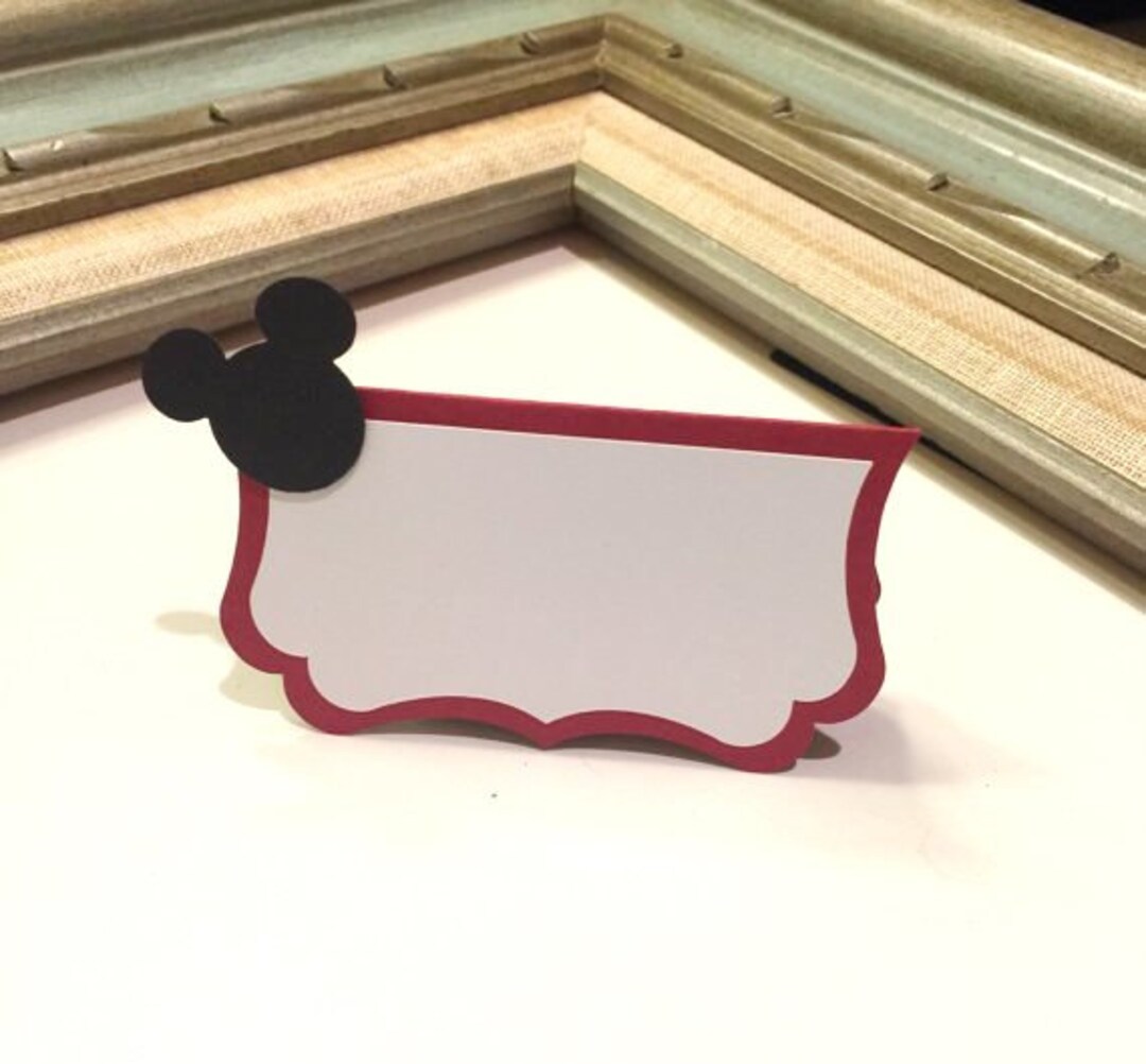Mickey Mouse Tent Card Placecards One Year Old Toddler Birthday Party ...