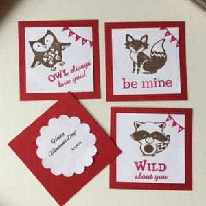 Classroom Valentine's Day Exchange Card | Owl Fox Raccoon Squirrel ...