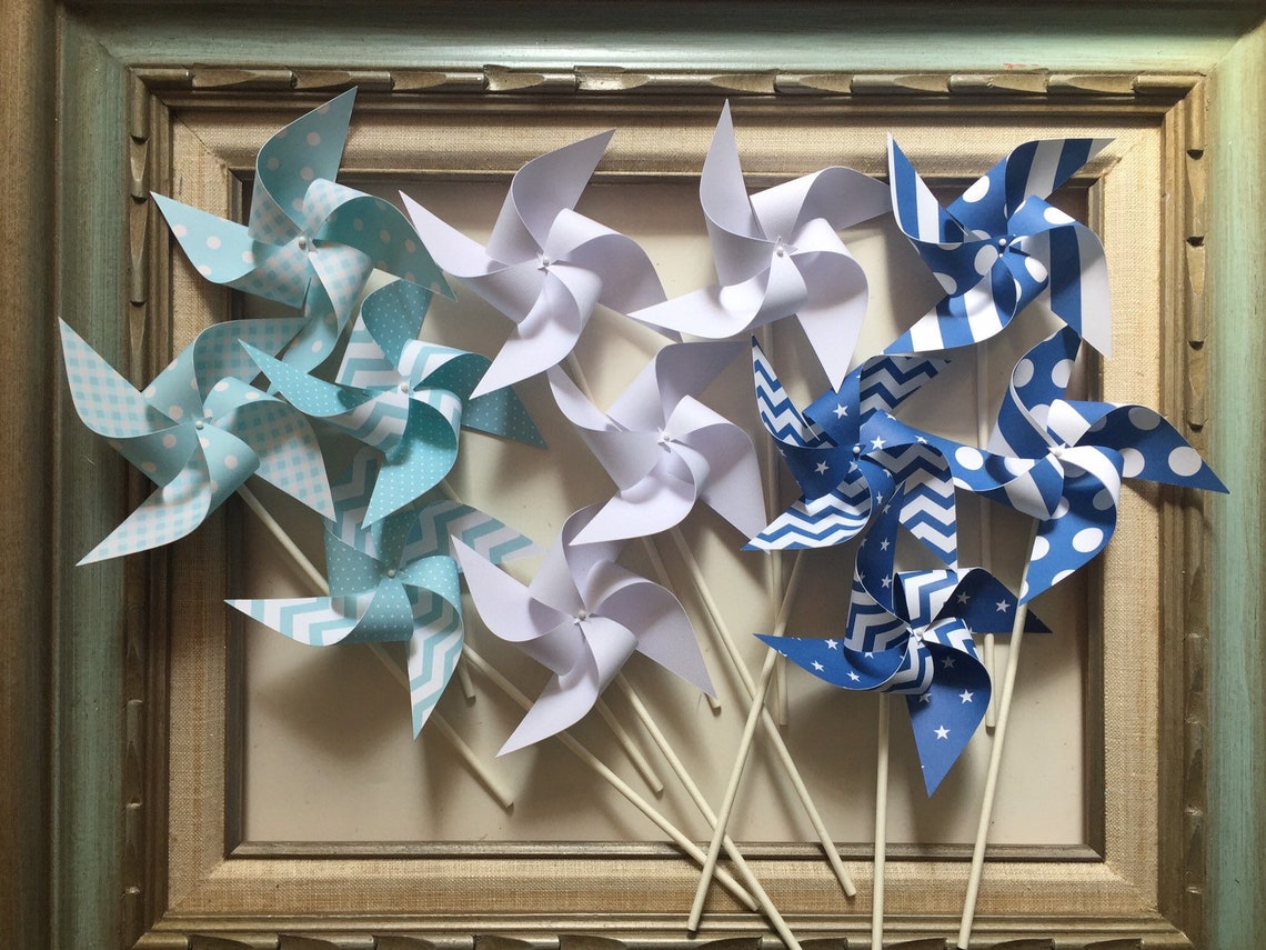 Summer Nautical Pinwheel Set Boy Party BBQ Patriotic Wedding - Etsy