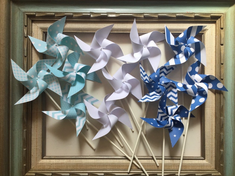 Summer Nautical Pinwheel Set Boy Party BBQ Patriotic Wedding - Etsy