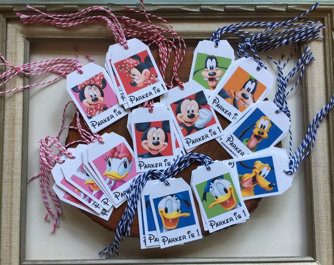 Mickey Mouse Favor Tag Gift Tag Goodie Bag Minnie Mickey and Friends ...