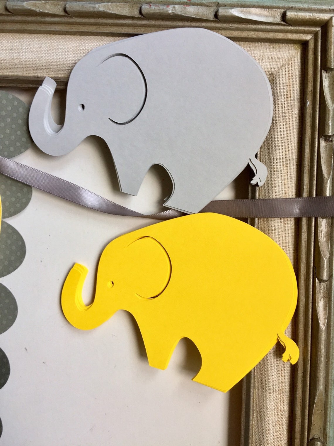 Baby Shower Elephant Die Cut Cutout Cut Outs Paper Parent Advice Card ...