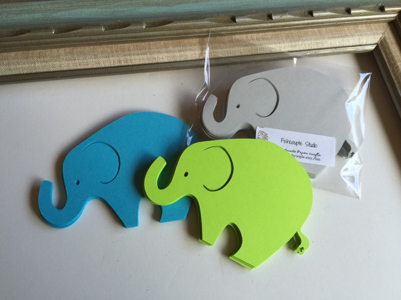 Baby Shower Elephant Die Cut Cutout Cut Outs Paper Parent Advice Card ...