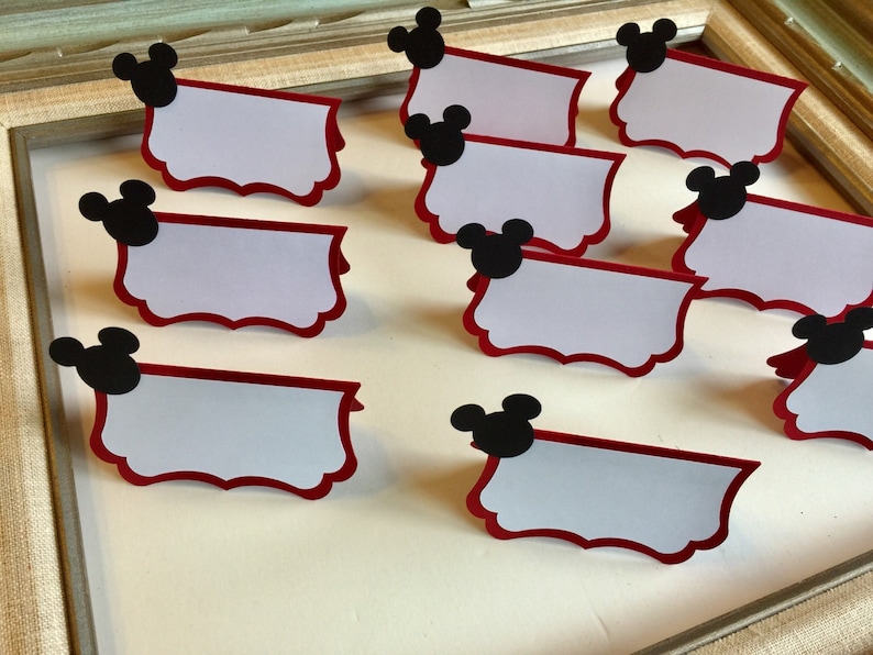 Mickey Mouse Tent Card Placecards One Year Old Toddler Birthday Party ...