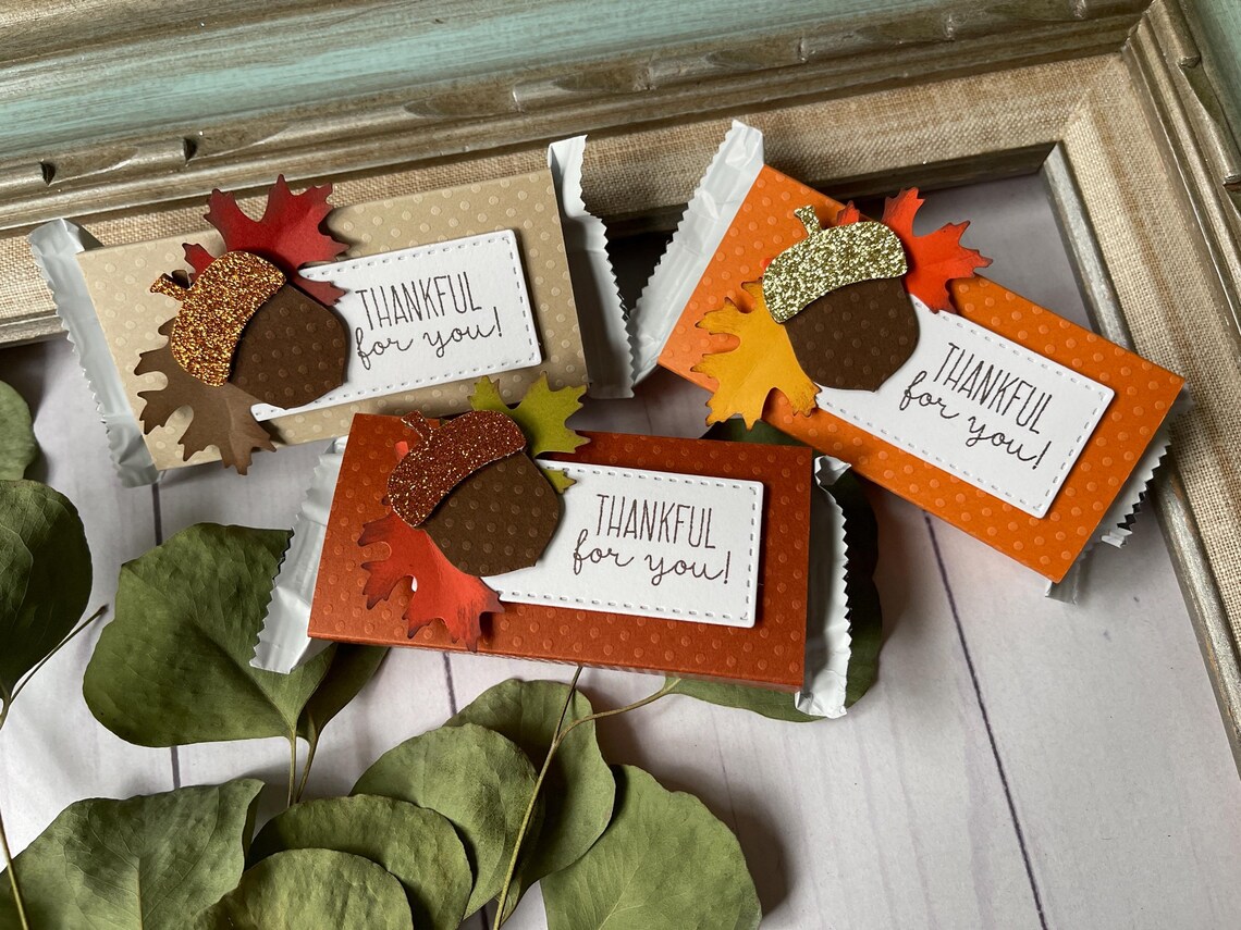 Thanksgiving Favor Holders Bags, Fall Party Gifts, Fall Leaves Acorn ...