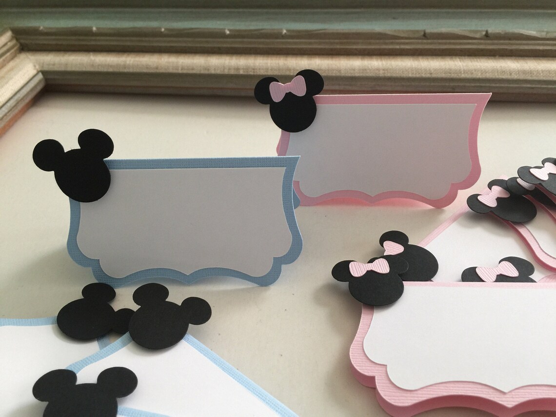 Mickey Mouse Tent Card Placecards One Year Old Toddler Birthday Party ...