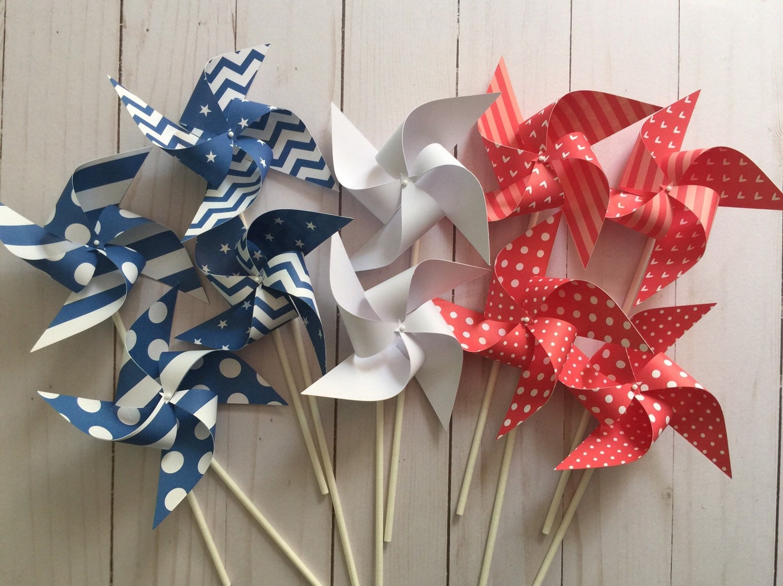 Summer Nautical Pinwheel Set Boy Party BBQ Patriotic Wedding - Etsy
