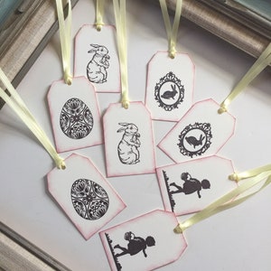 Easter Gift Tags Vintage Spring Bunny Rabbit Eggs Easter Wedding Party ...