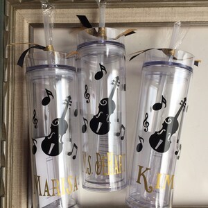 Personalized Violin Cello Tumbler Gift for Music Teachers or Students ...