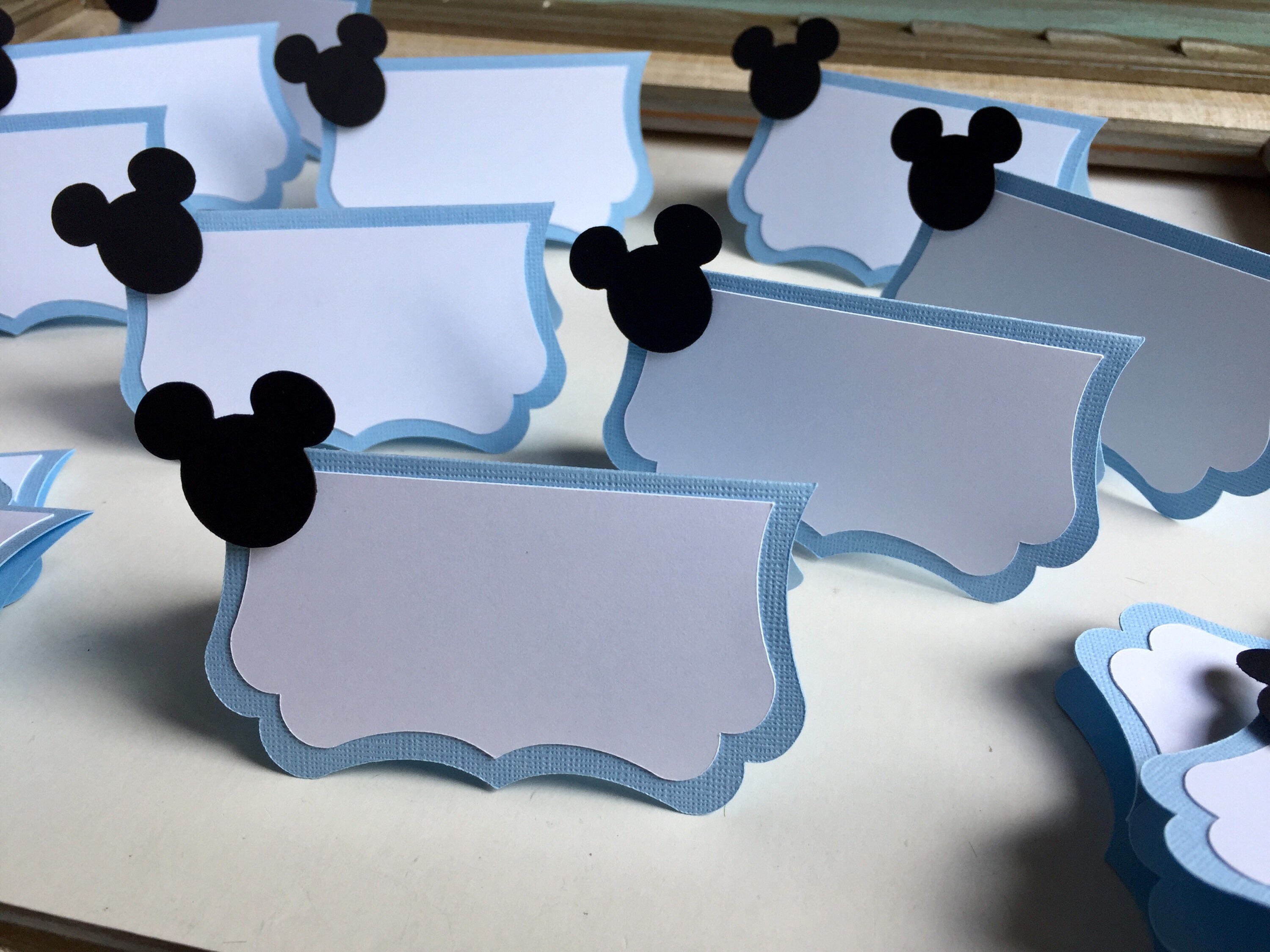 Mickey Mouse Tent Card Placecards One Year Old Toddler Birthday Party ...