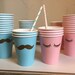 Eyelash + Mustache Party Cups Disposal Paper Snack Cups Glitter Gender ...