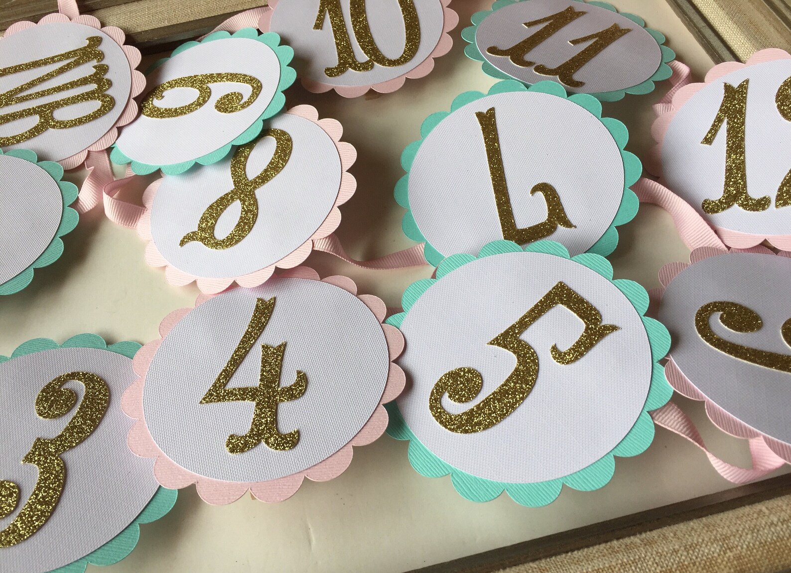 1st ONE Birthday Party Picture Photo Banner 12 Months Number | Etsy