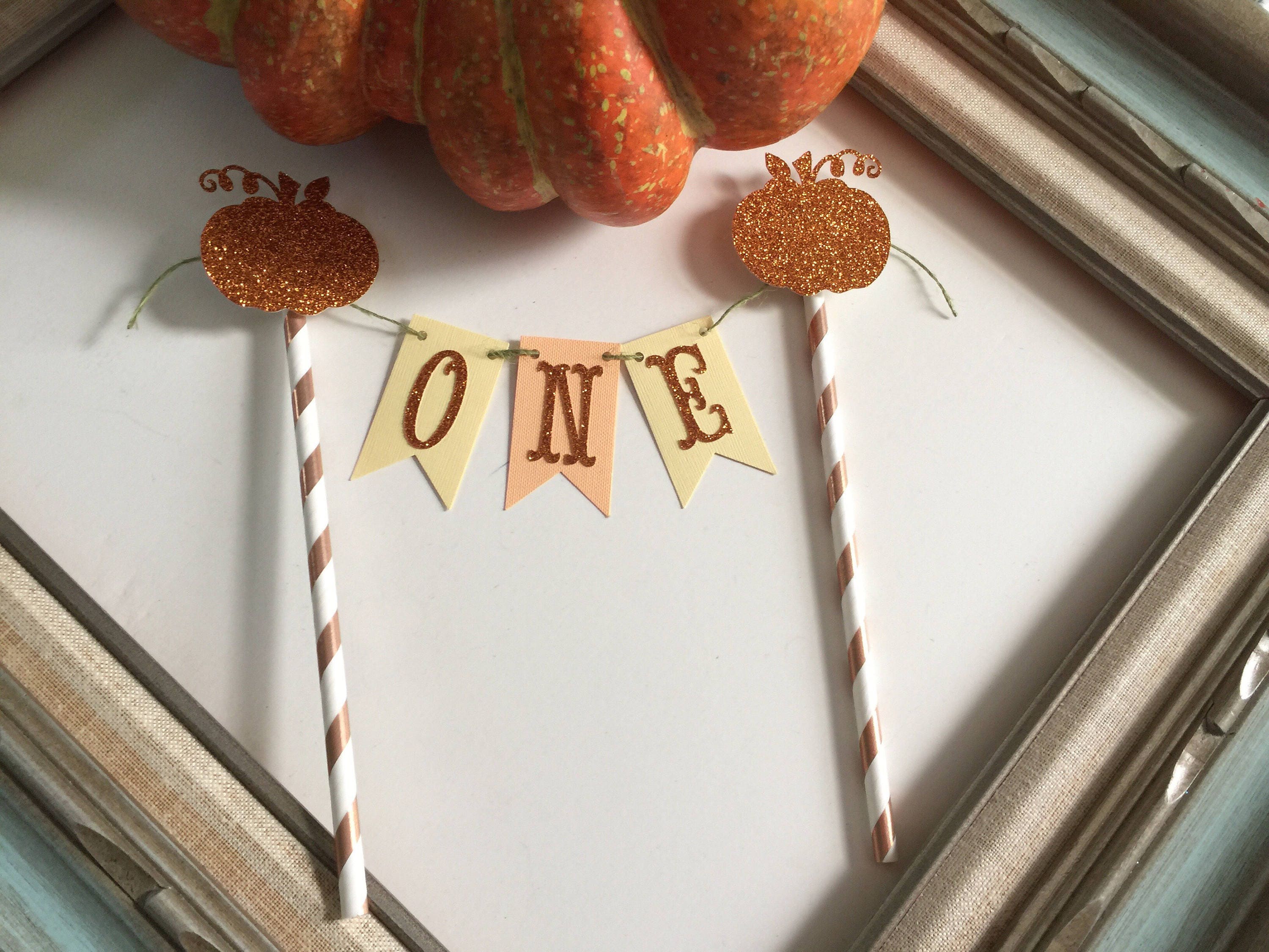 Pumpkin Banner Fall HIGH CHAIR ONE Birthday Banner One Year Old 1st ...