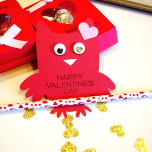Owl Valentine Class Exchange Favor Pencils Heart Red Kids Party Gifts ...