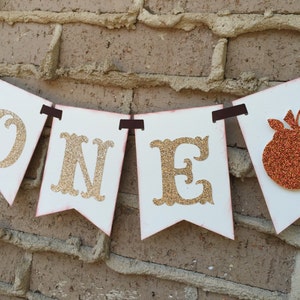 Pumpkin Banner Fall HIGH CHAIR ONE Birthday Banner One Year Old 1st ...