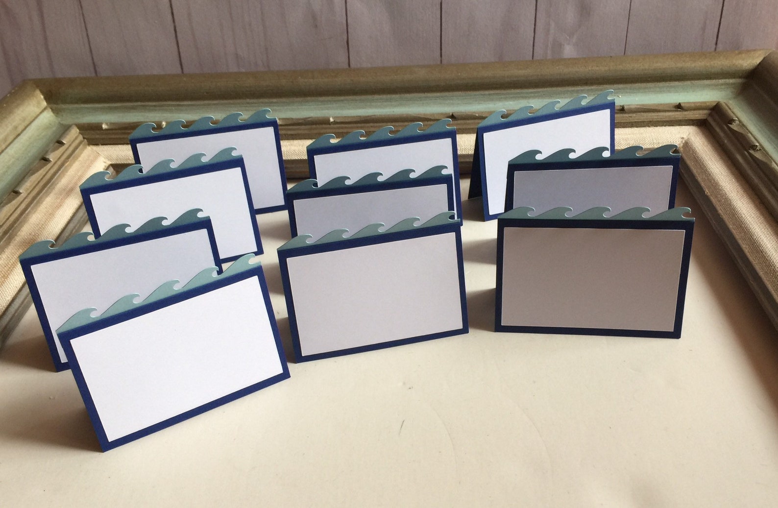 Ocean WAVE Placecard Tent Card Name Cards Under the Sea | Etsy