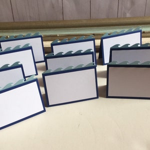 Ocean WAVE Placecard Tent Card Name Cards Under the Sea | Etsy