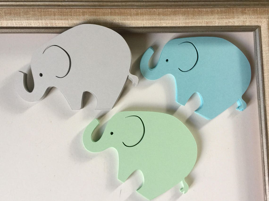 Baby Shower Elephant Die Cut Cutout Cut Outs Paper Parent - Etsy