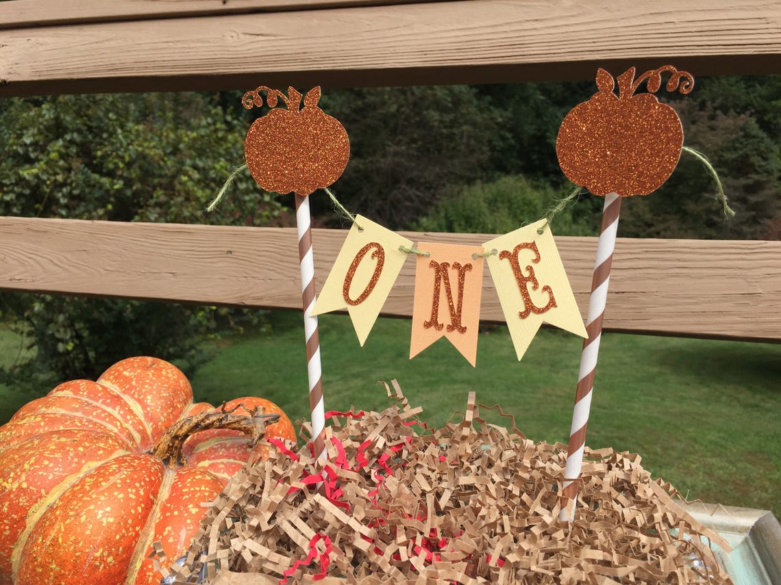Pumpkin Banner Fall HIGH CHAIR ONE Birthday Banner One Year - Etsy