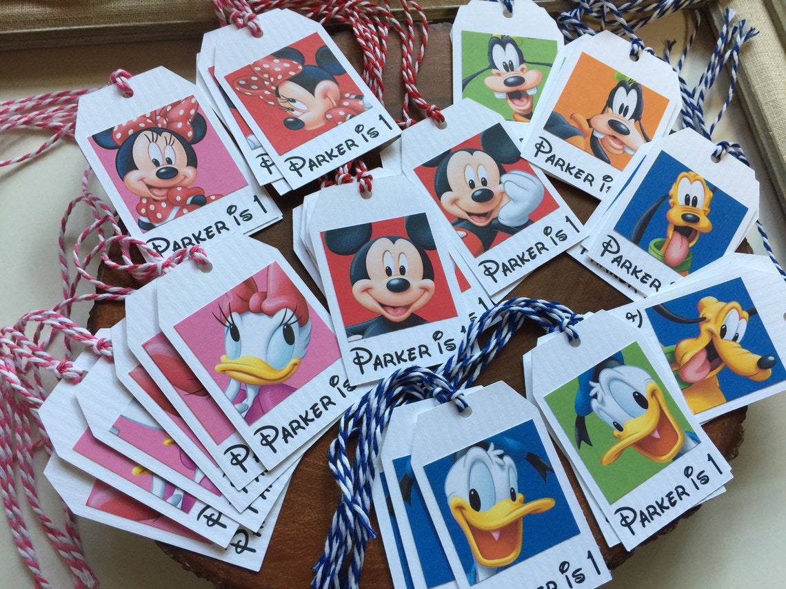 Mickey Mouse Favor Tag Gift Tag Goodie Bag Minnie Mickey and - Etsy