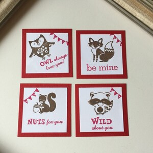 Classroom Valentine's Day Exchange Card | Owl Fox Raccoon Squirrel ...