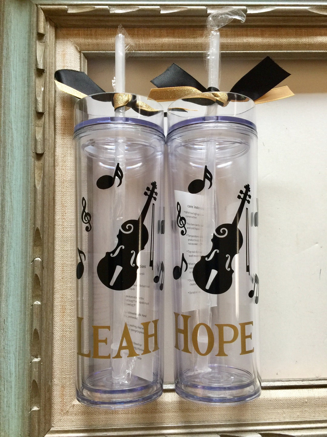 Personalized Violin Cello Tumbler Gift for Music Teachers or Students ...