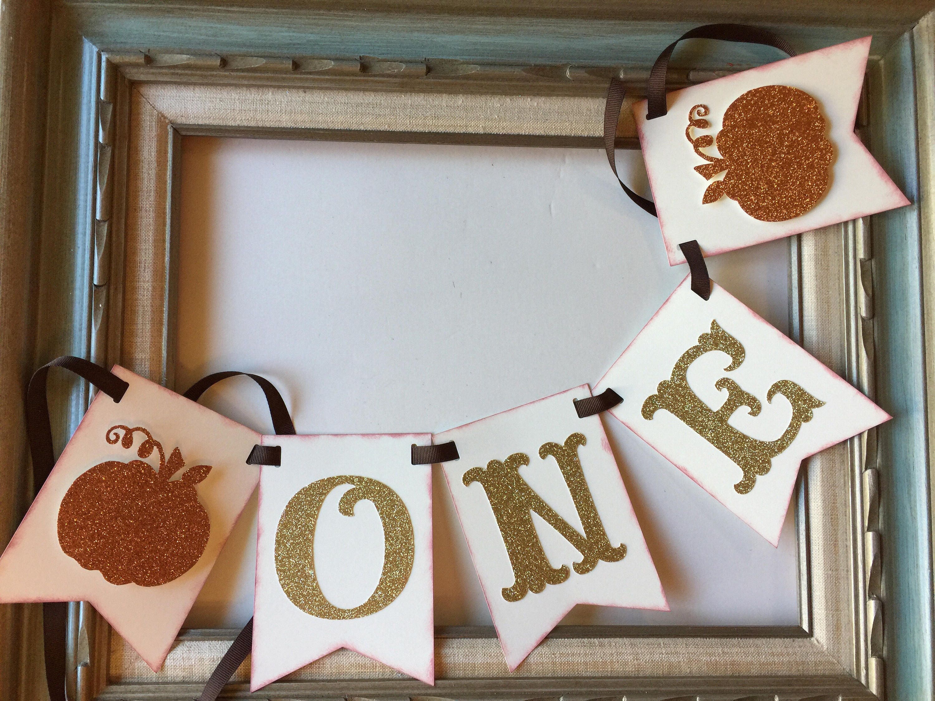 Pumpkin Banner Fall HIGH CHAIR ONE Birthday Banner One Year | Etsy