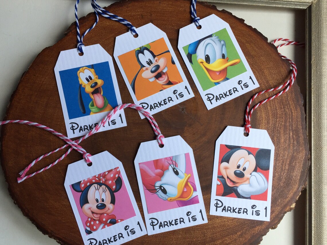 Mickey Mouse Favor Tag Gift Tag Goodie Bag Minnie Mickey and - Etsy