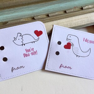 Dinosaur Party Candy Holders Kids Boy Valentine Card Class Exchange ...