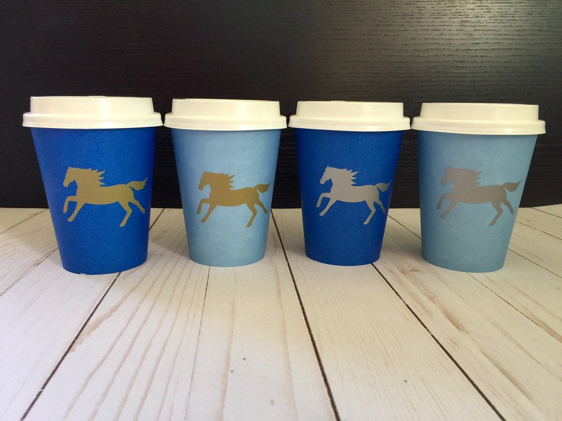 Horse Coffee Cups Party Cups Equestrian Horse party supplies | Etsy