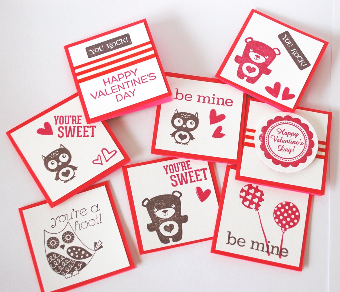 Classroom Valentine's Day Exchange Card | Owl Fox Raccoon Squirrel ...