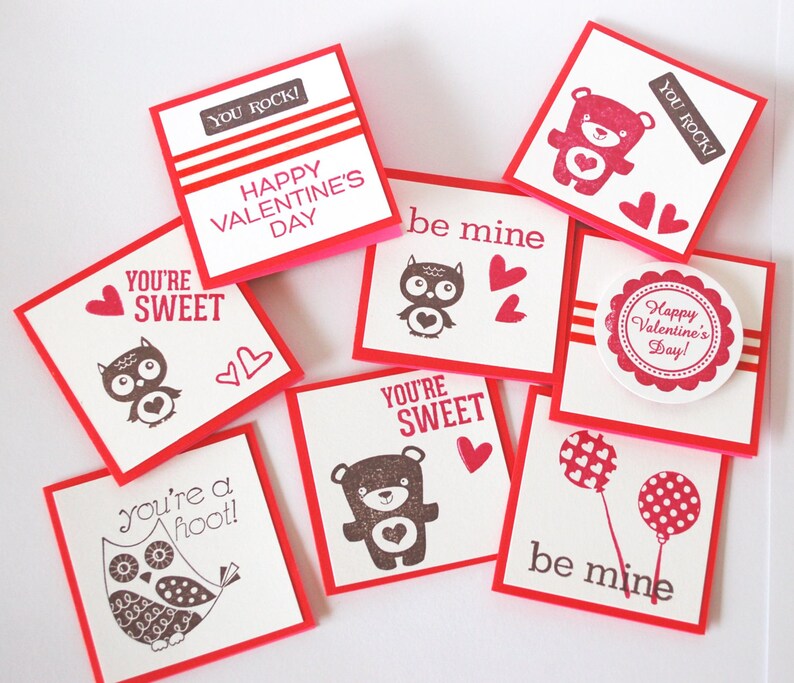 Classroom Valentine's Day Exchange Card | Owl Fox Raccoon Squirrel ...