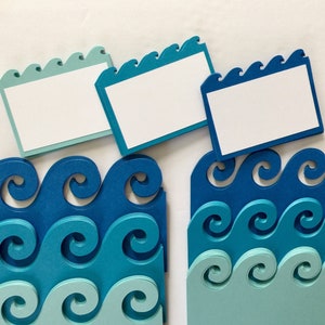 Ocean WAVE Placecard Tent Card Name Cards Under the Sea Birthday Party ...