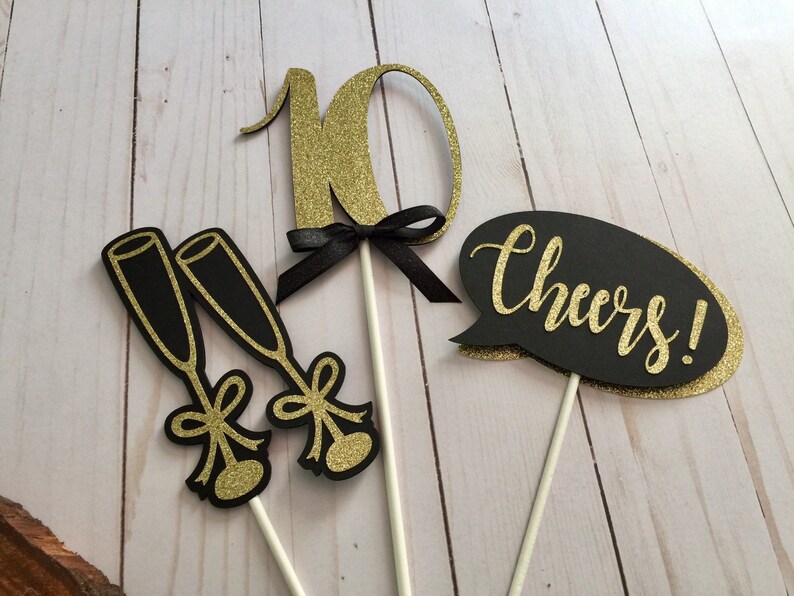 Milestone Birthday Wedding Anniversary Centerpiece Glitter Etsy