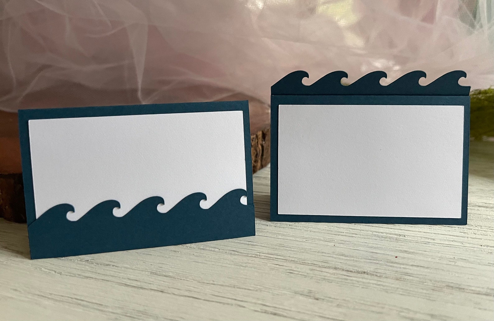 Ocean WAVE Placecard Tent Card Name Cards Under the Sea - Etsy