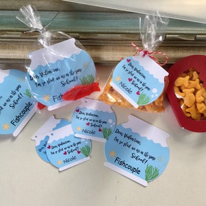 Gold Fish Valentine Day Class Favors, Kids Swim Fish Bowl Class Favor ...