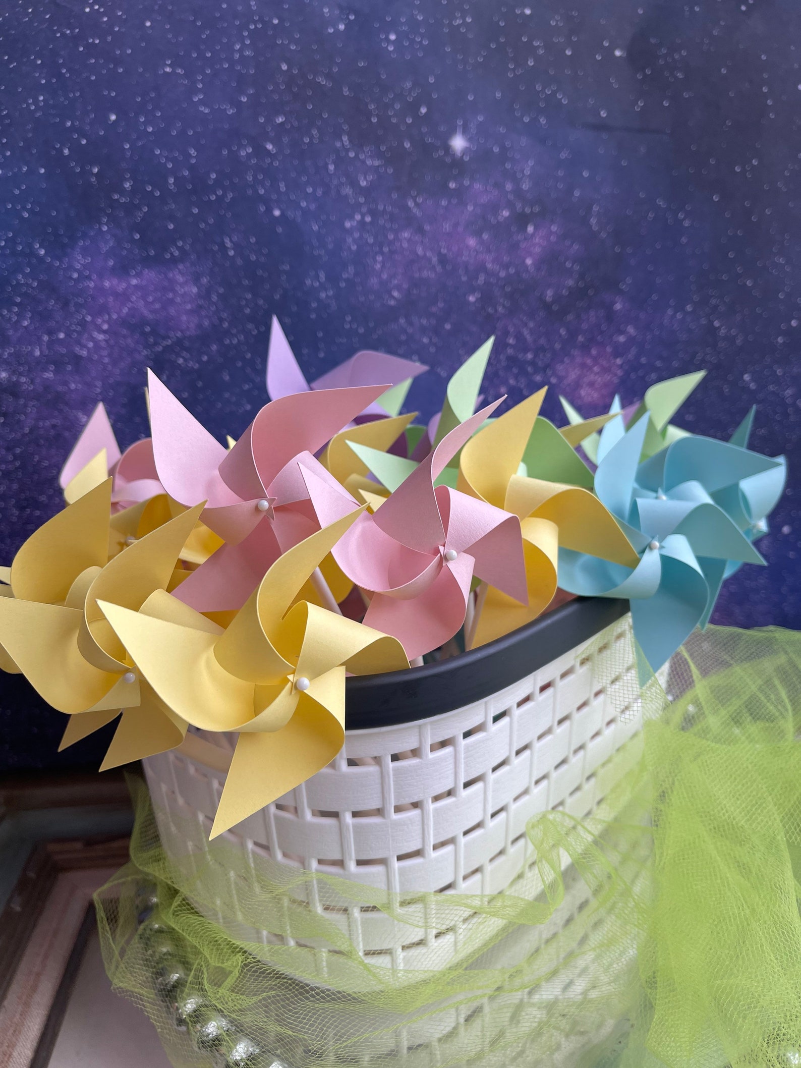 Rainbow Party Pinwheel Easter Pinwheel Cupcake Topper Rainbow ...