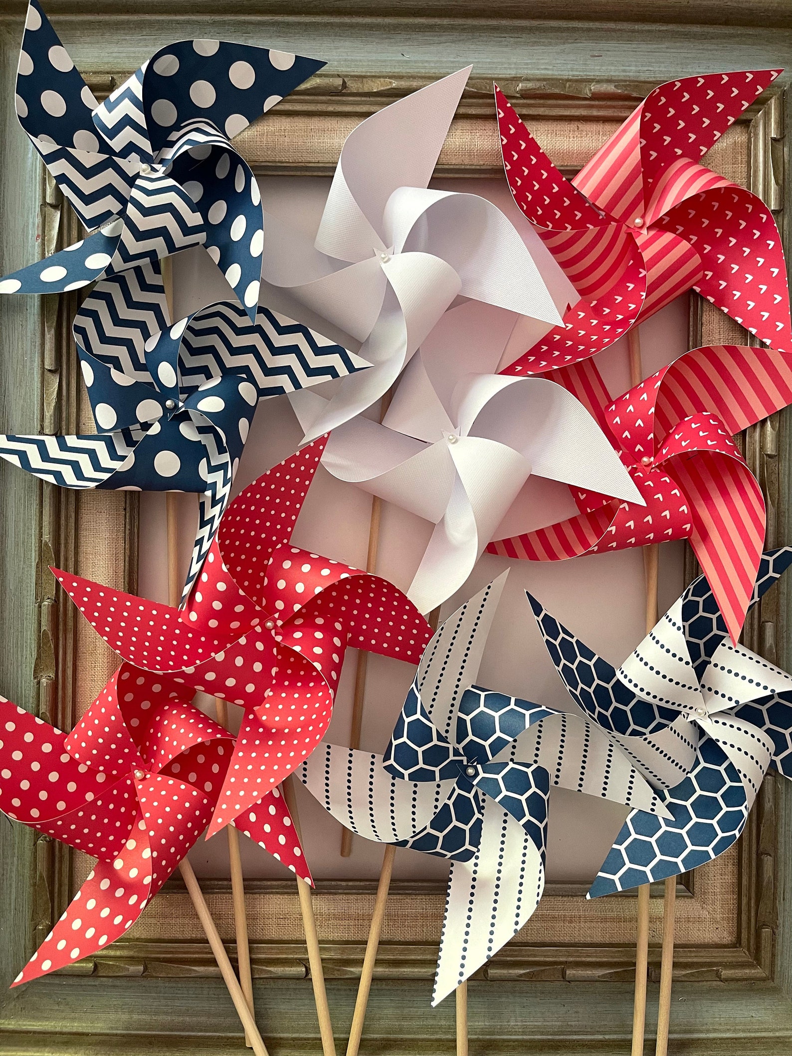 Patriotic Pinwheels Summer Nautical Pinwheel Boy Party BBQ 4th - Etsy