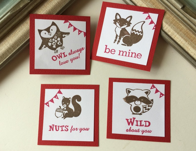 Classroom Valentine's Day Exchange Card | Owl Fox Raccoon Squirrel ...