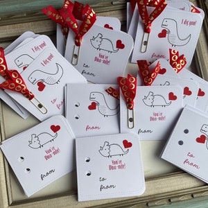 Dinosaur Party Candy Holders Kids Boy Valentine Card Class Exchange ...