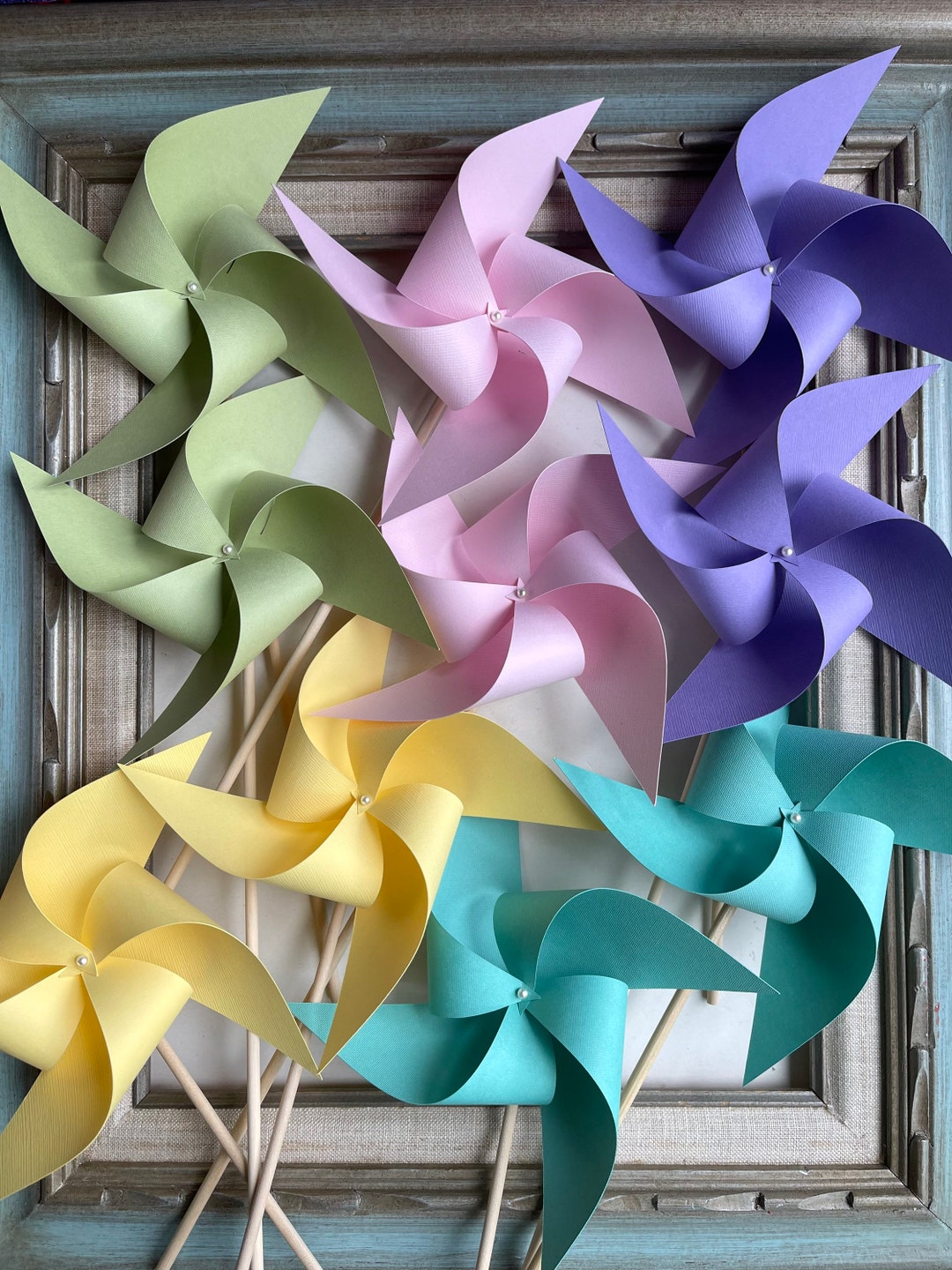 Pastel Spinning Paper Pinwheels Large Pastel Centerpieces Easter ...
