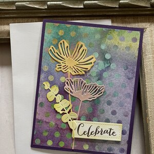 Floral Flower Birthday Card Handmade, Paper Card, Celebrate Birthday ...