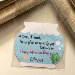 Gold Fish Valentine Day Class Favors, Kids Swim Fish Bowl Class Favor ...