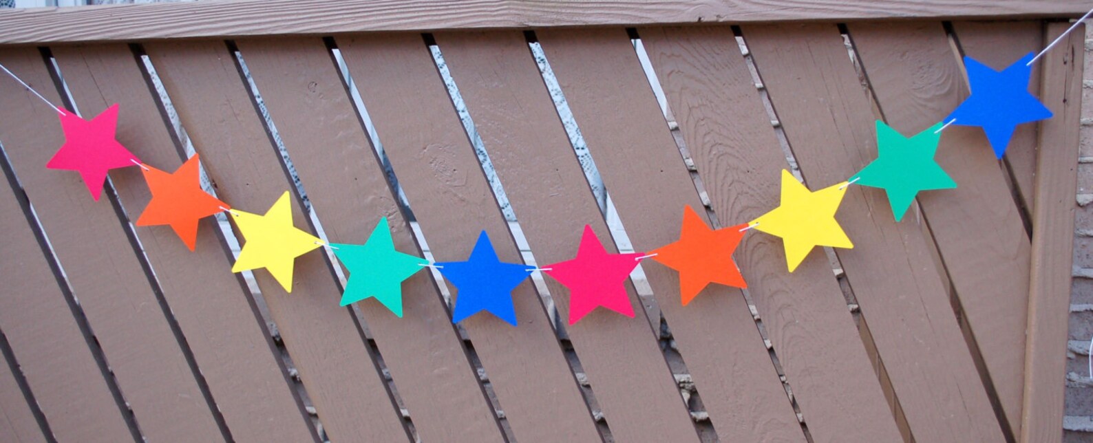 STAR Garland Birthday Party Banner Rainbow Primary Color Twinkle ...
