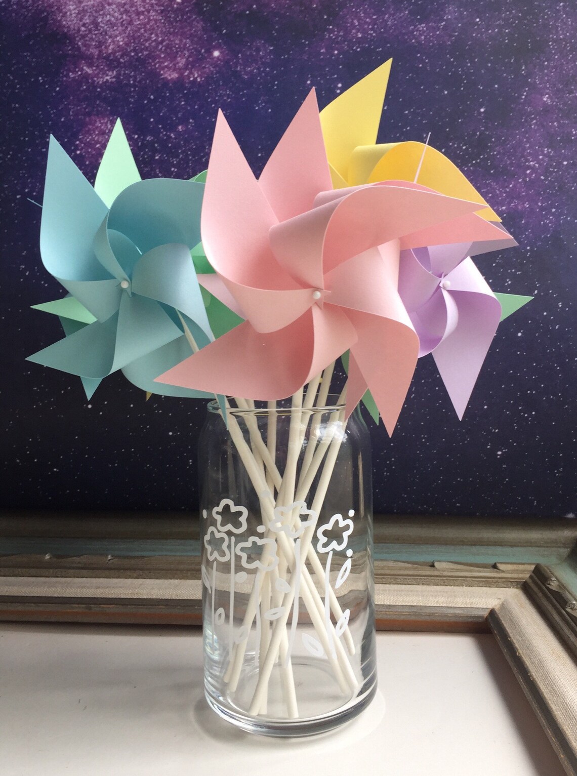 Rainbow Party Pinwheel Easter Table Decor Spinning Windmill - Etsy