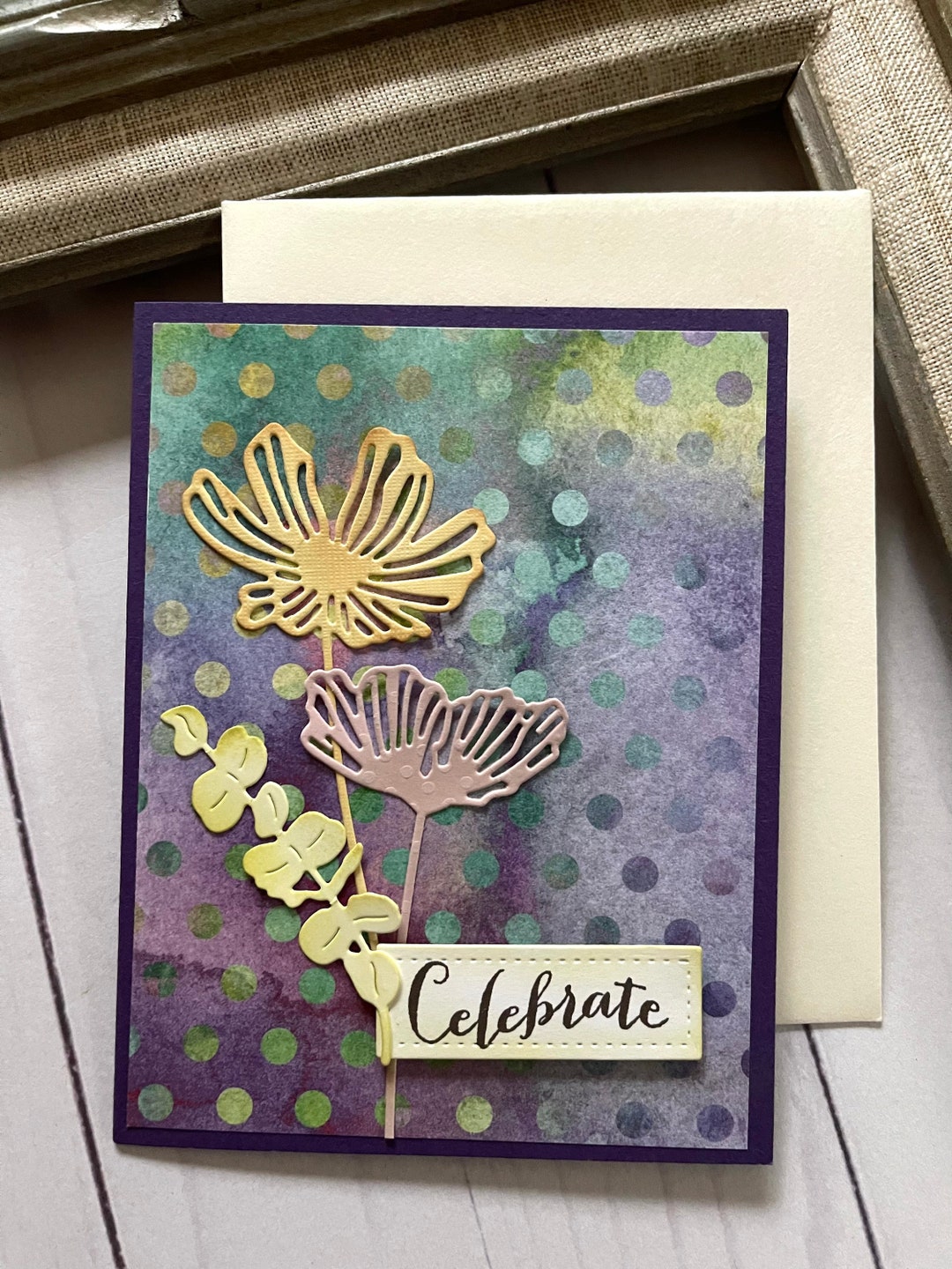 Floral Flower Birthday Card Handmade, Paper Card, Celebrate Birthday ...